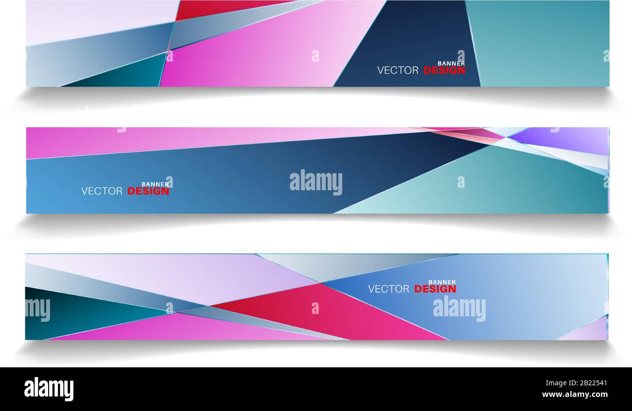 A set of modern vector banners with a rectangular design background ...