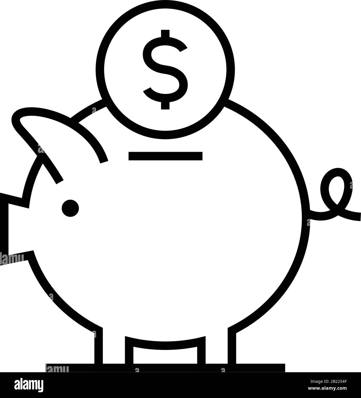 Money savings line icon, concept sign, outline vector illustration ...