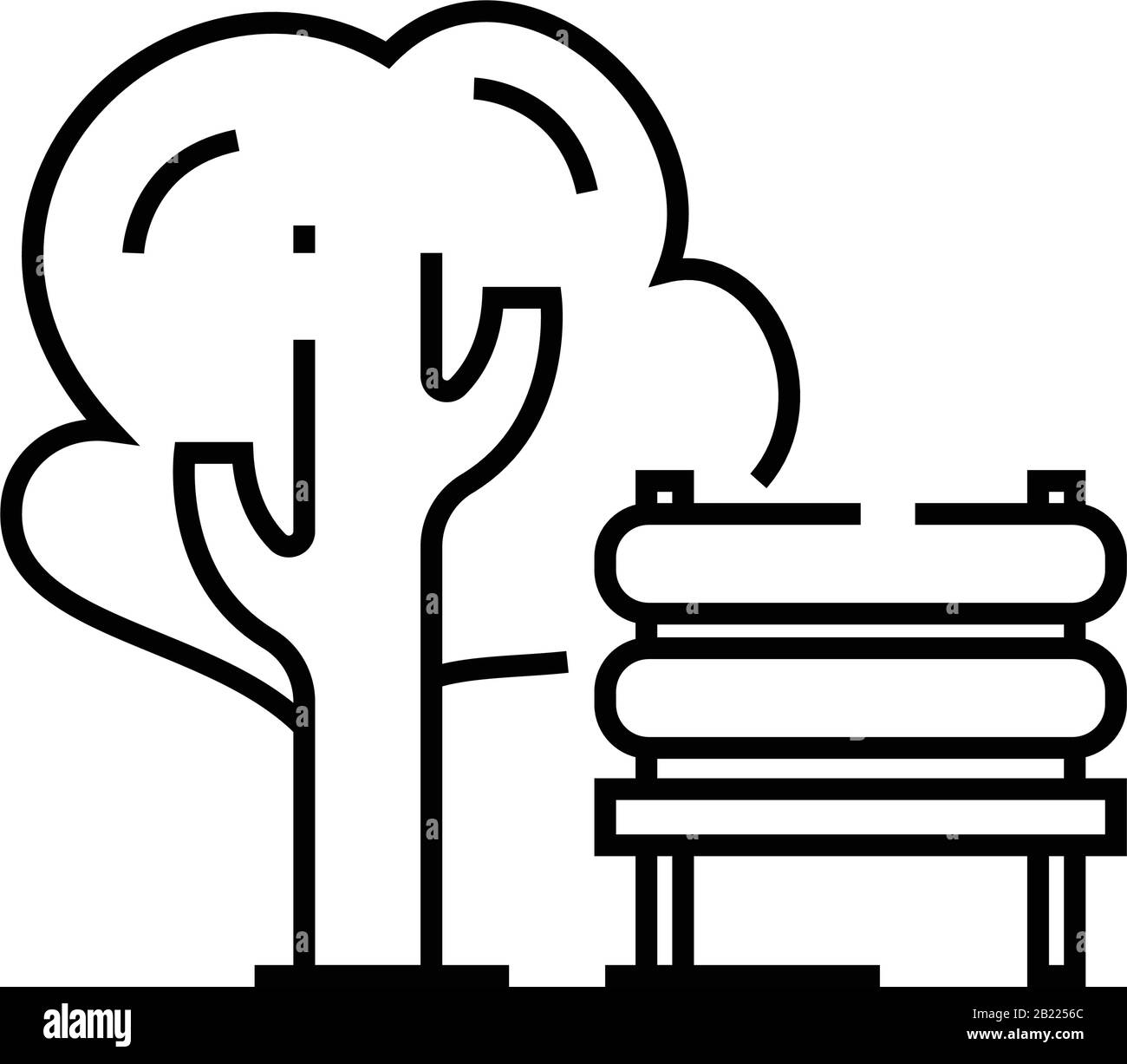 Park bench line icon, concept sign, outline vector illustration, linear ...