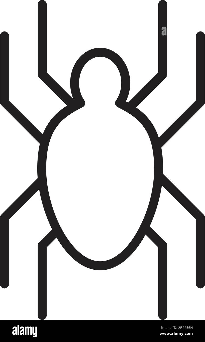 Spider Icon template black color editable. Spider Icon symbol Flat ...