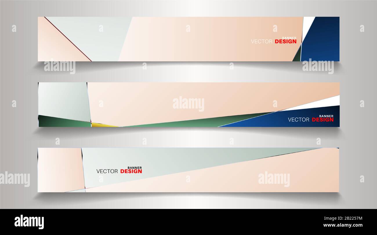 A set of modern vector banners with a rectangular design background ...