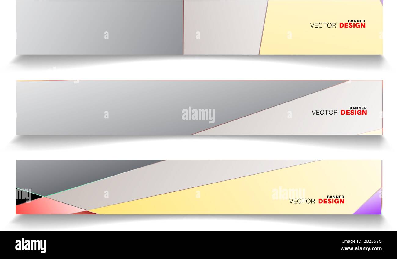 A set of modern vector banners with a rectangular design background ...