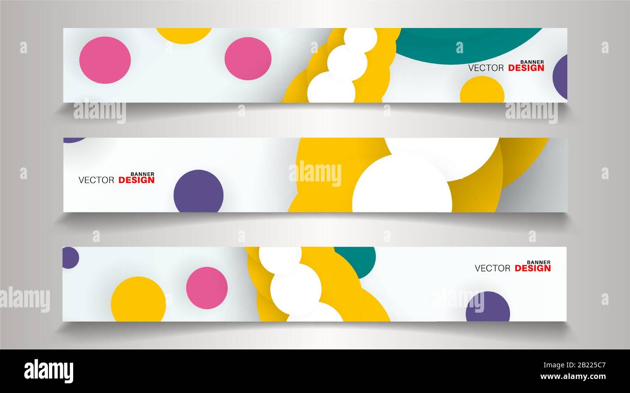 A set of modern vector banners with a rectangular design background ...