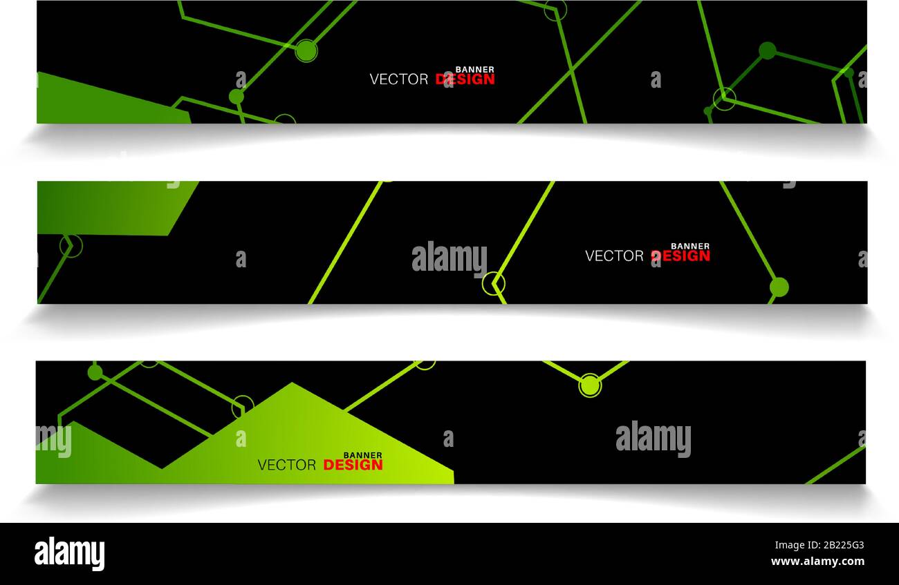 A set of modern vector banners with a rectangular design background ...