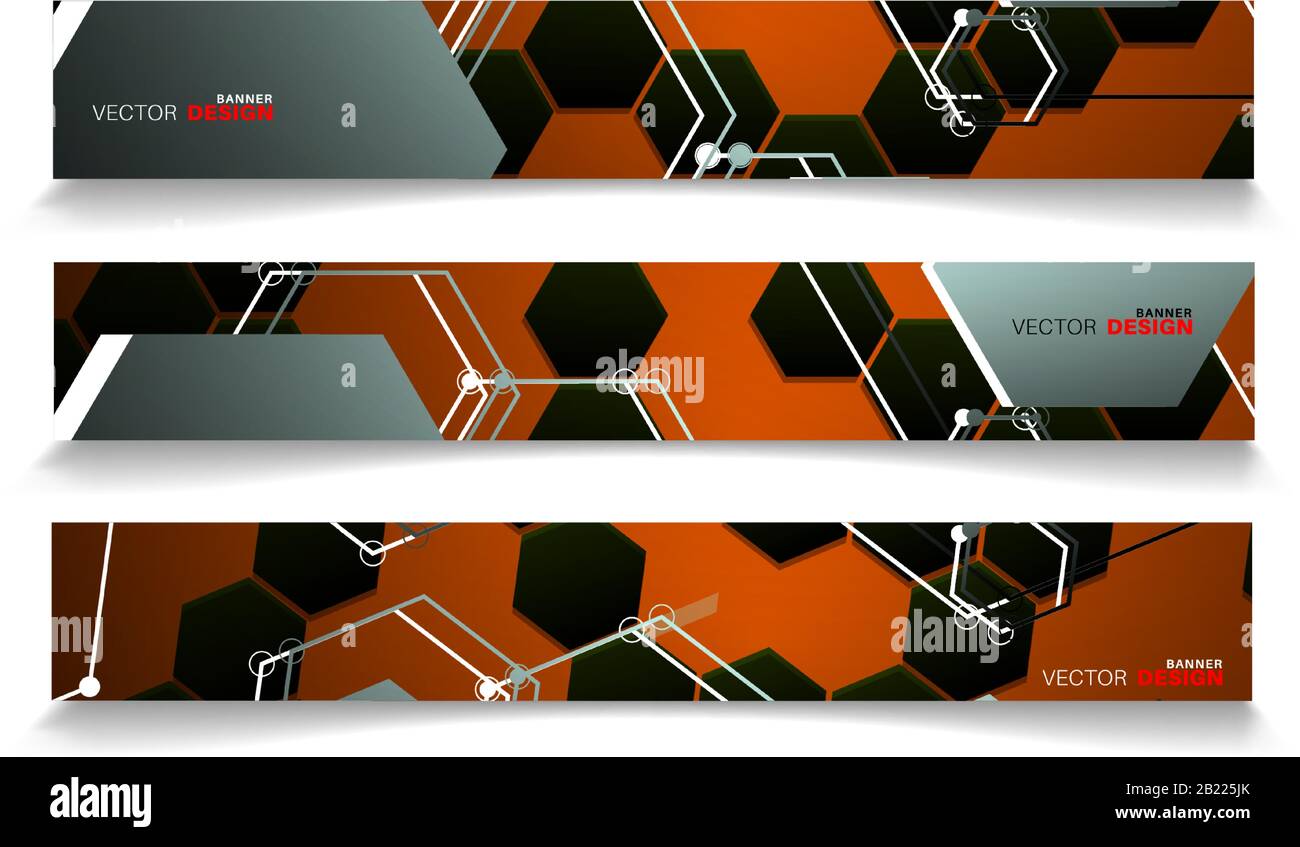 A set of modern vector banners with a rectangular design background ...