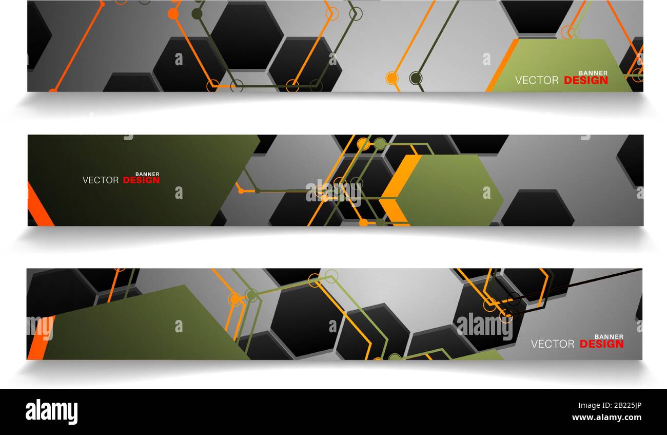 A set of modern vector banners with a rectangular design background ...