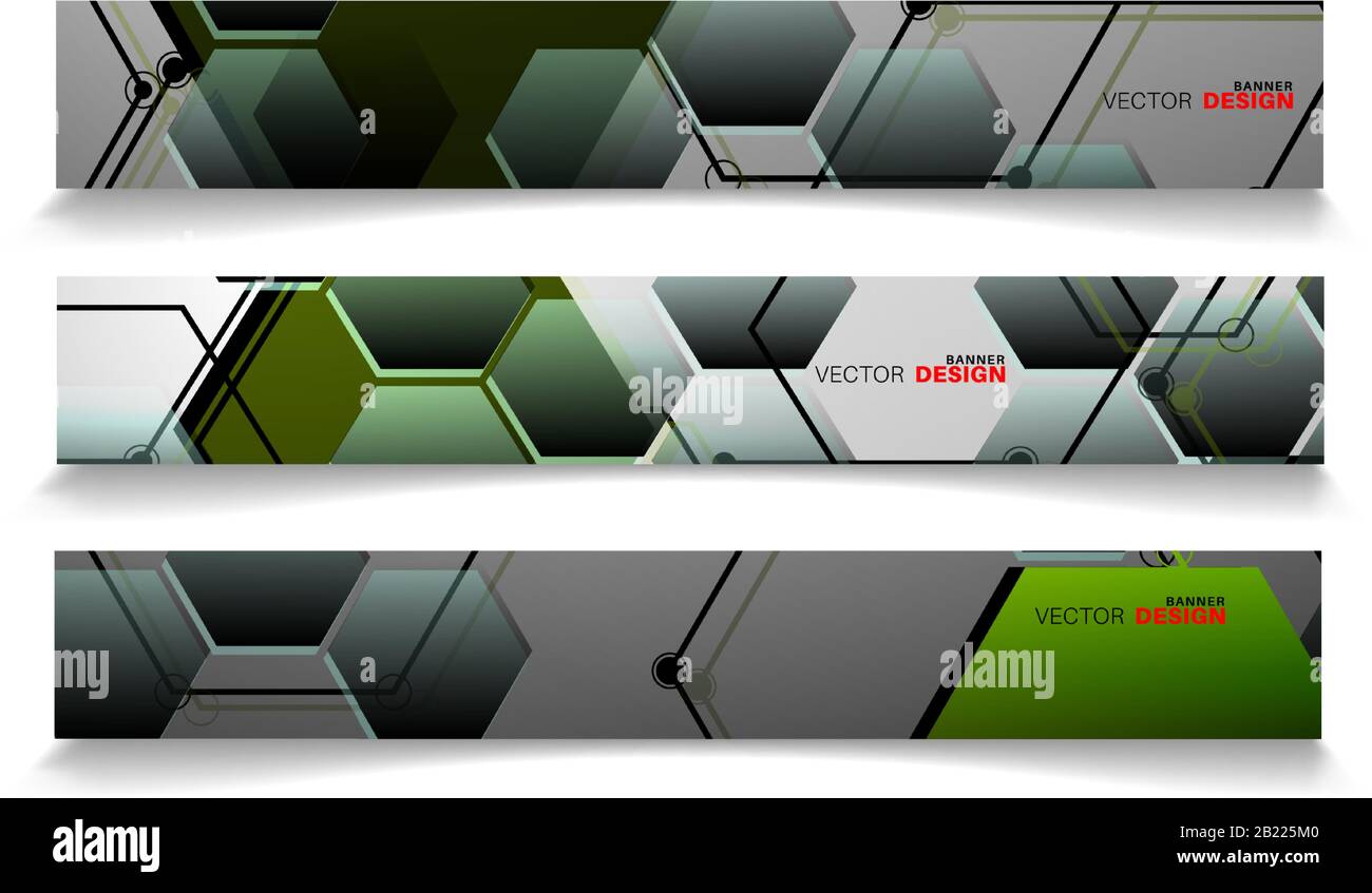 A set of modern vector banners with a rectangular design background ...