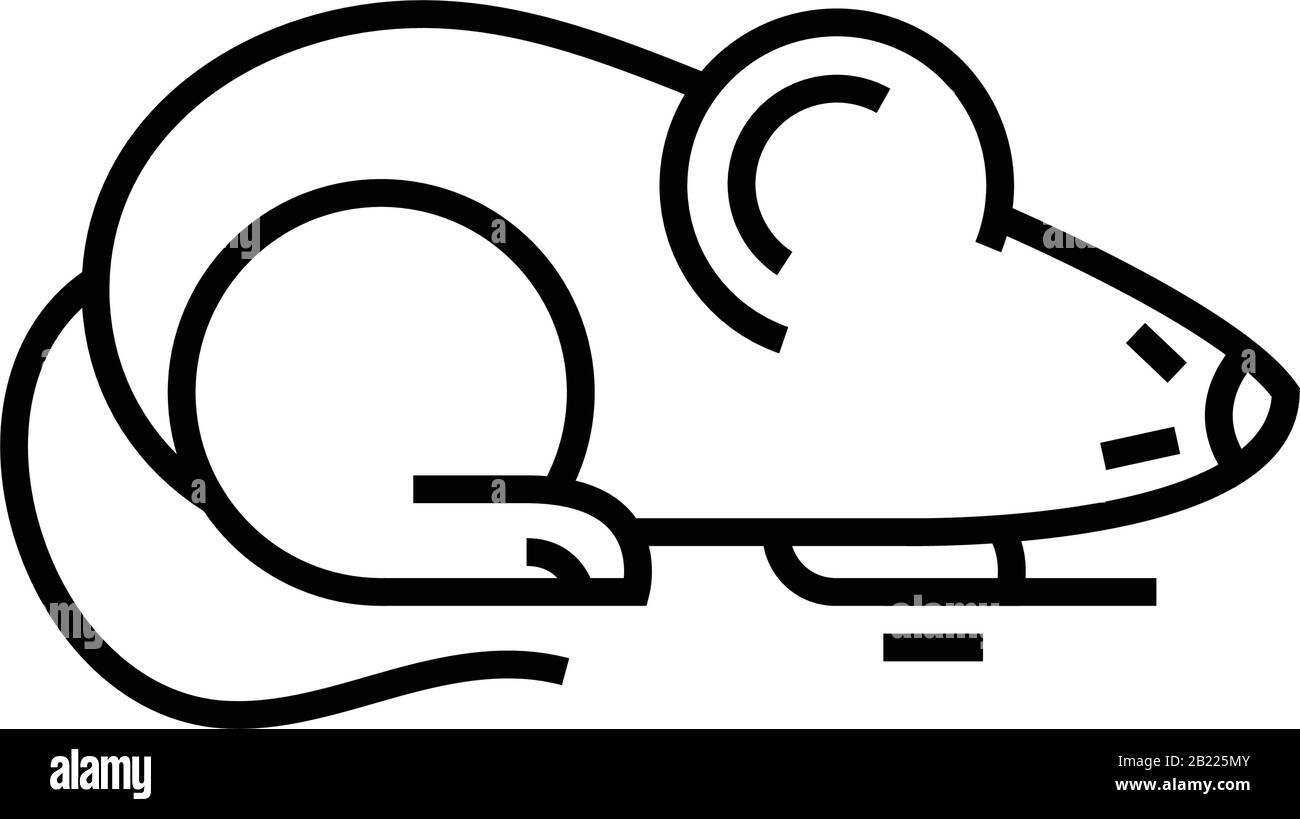 Mouse experiment line icon, concept sign, outline vector illustration, linear symbol Stock ...