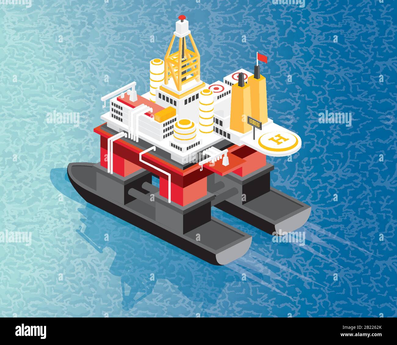 Floating platform with crane Stock Vector Images - Alamy