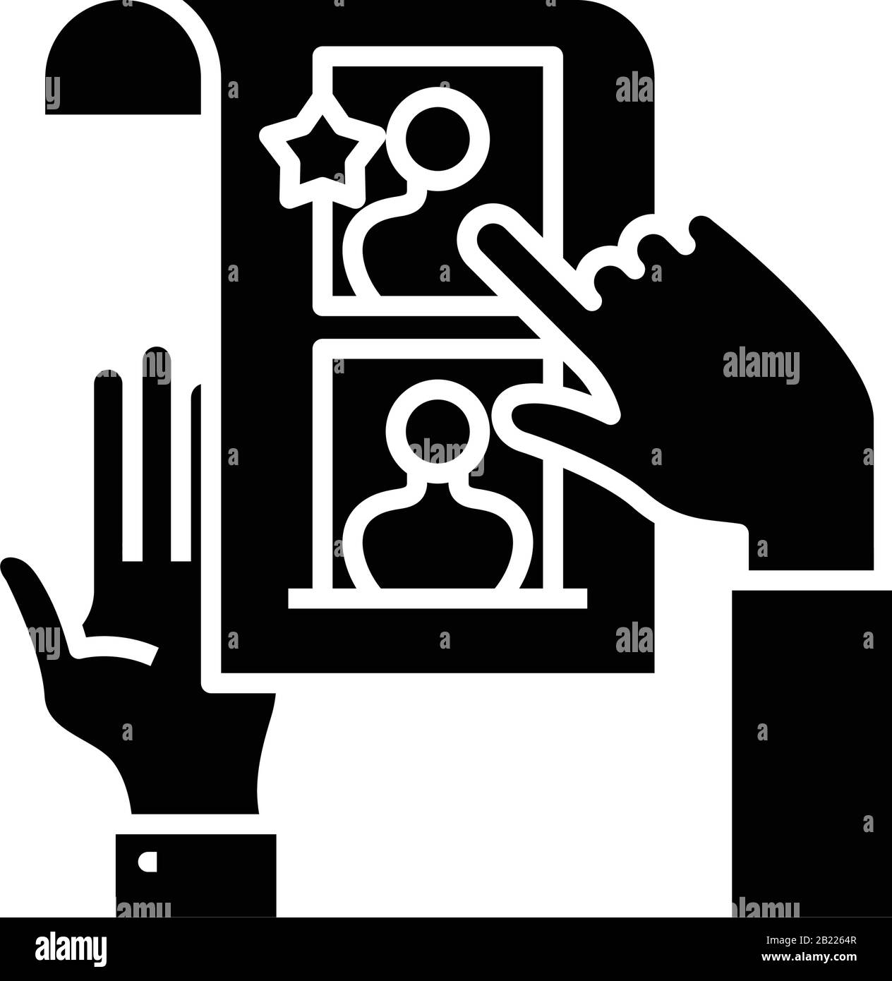 Employee obligations black icon, concept illustration, vector flat ...