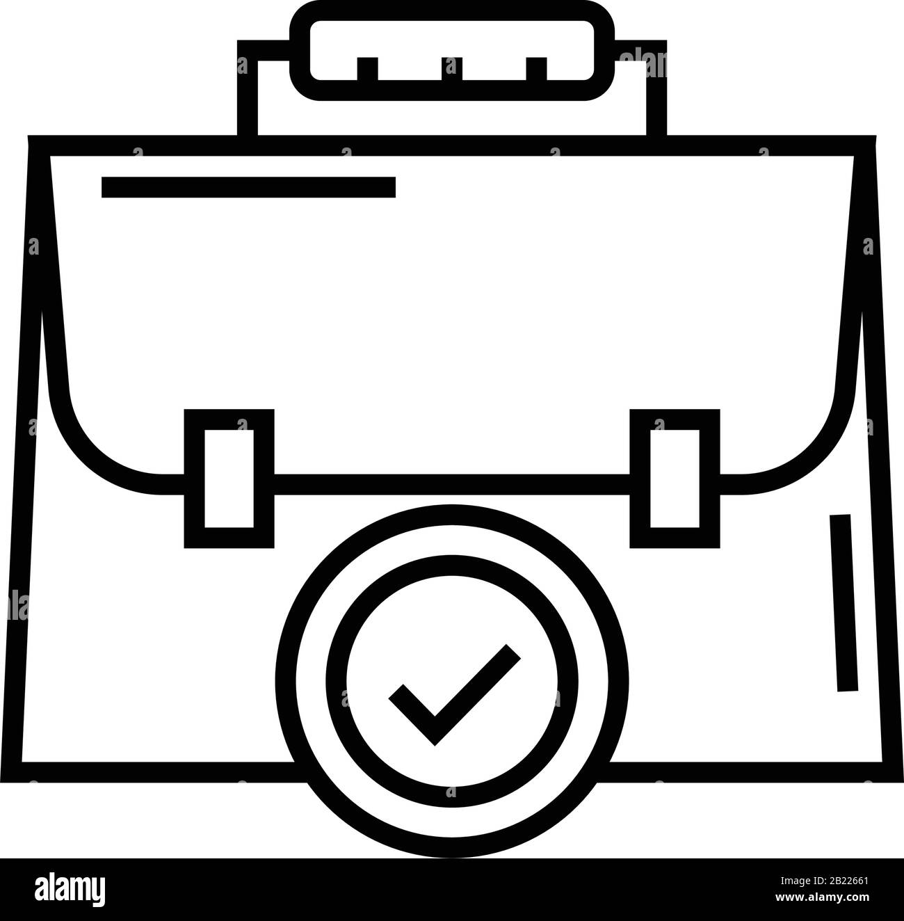 Needful suitcase line icon, concept sign, outline vector illustration ...