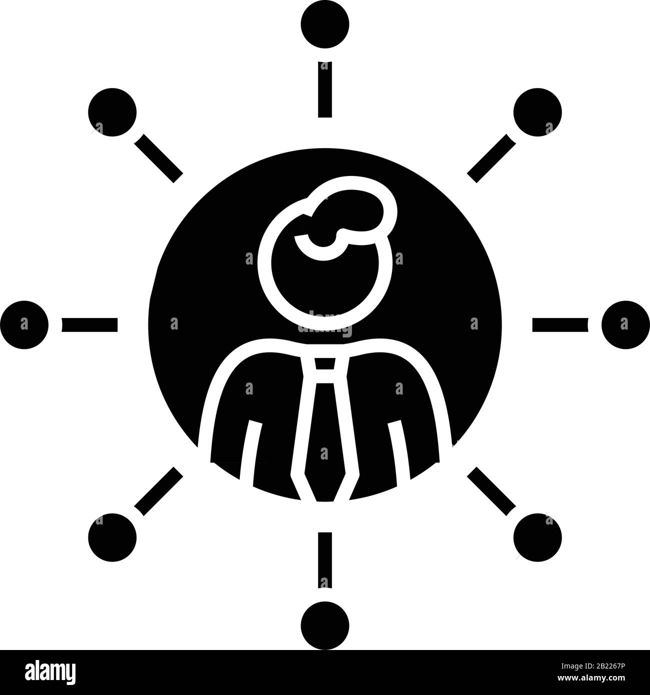 Employee communication black icon, concept illustration, vector flat ...