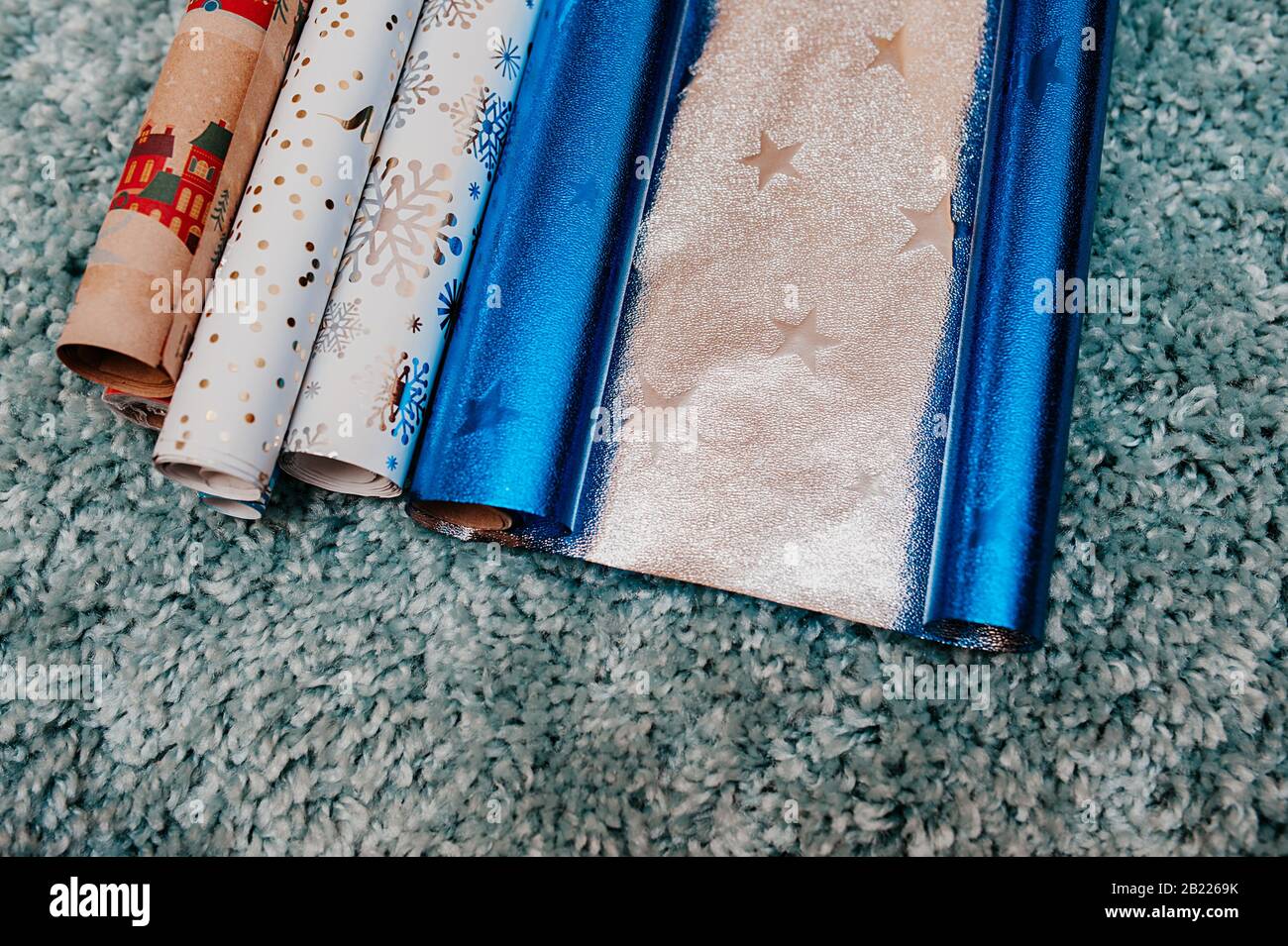 texture of foil metal paper for packaging with stars of the color of ...