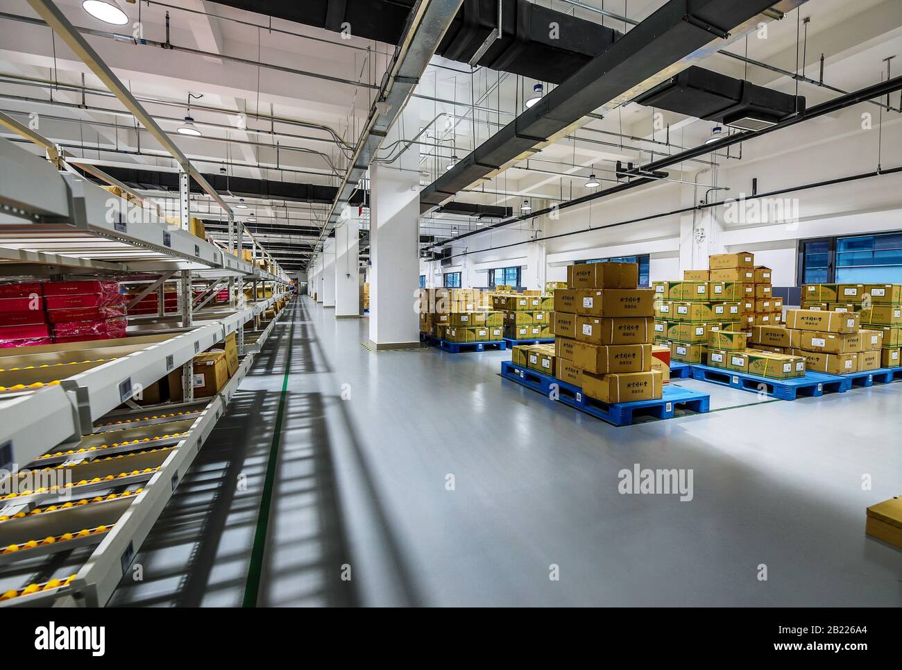 BEIJING, CHINA - JUNE 03, 2019: Modern automation of warehouse ...