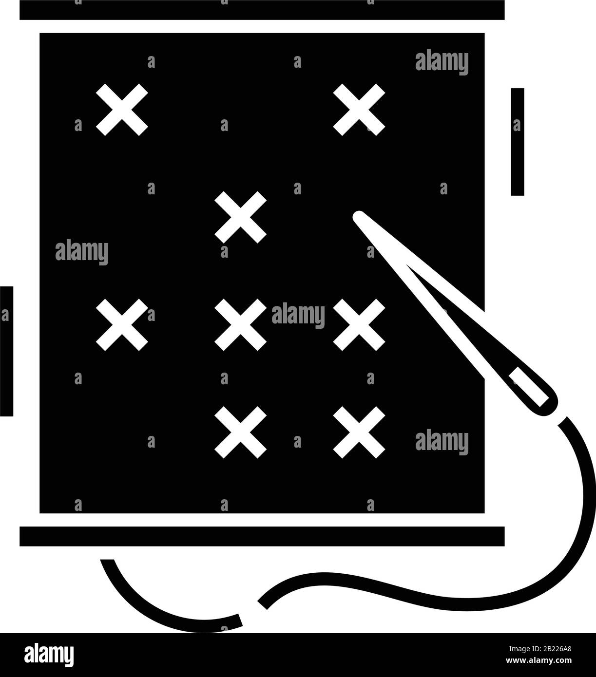 Embroidery black icon, concept illustration, vector flat symbol, glyph ...