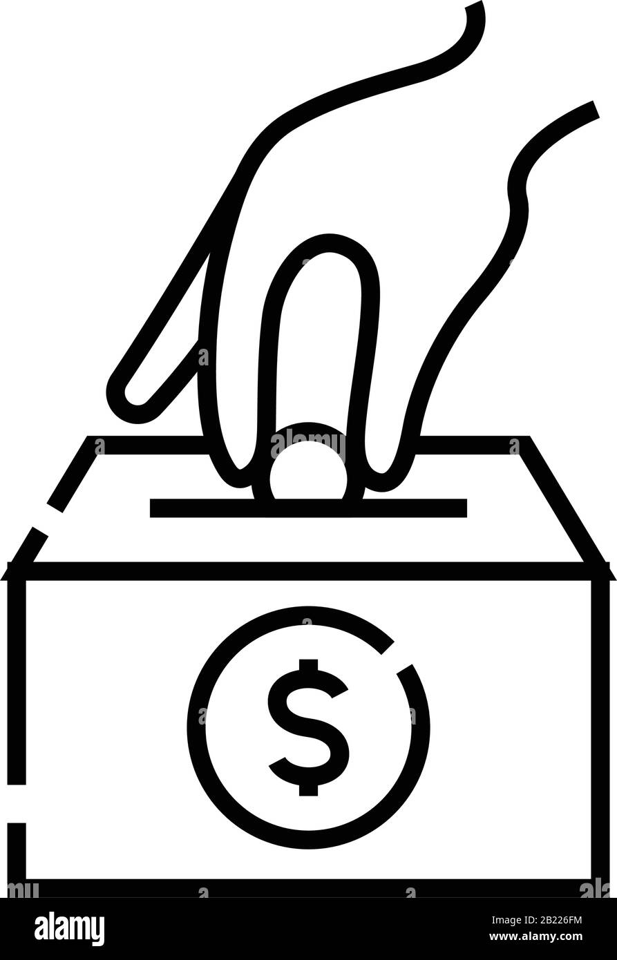 Money safe line icon, concept sign, outline vector illustration, linear ...