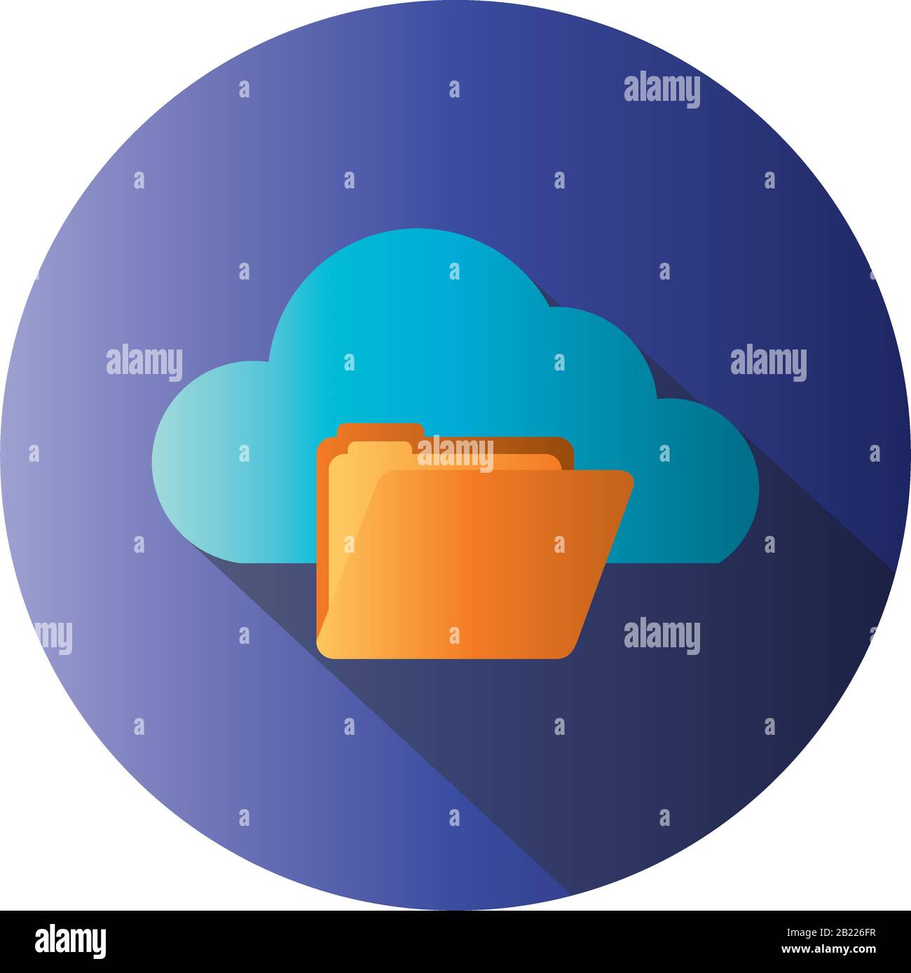 Cloud computing and file block gradient style icon design, Communication internet connectivity ...