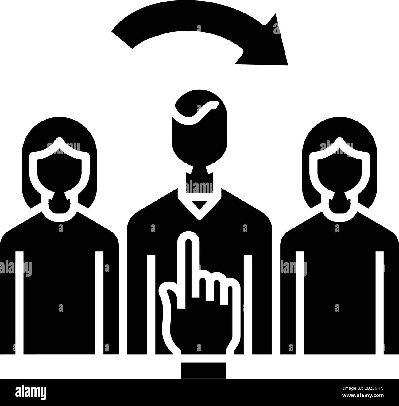 Employee choice black icon, concept illustration, vector flat symbol ...