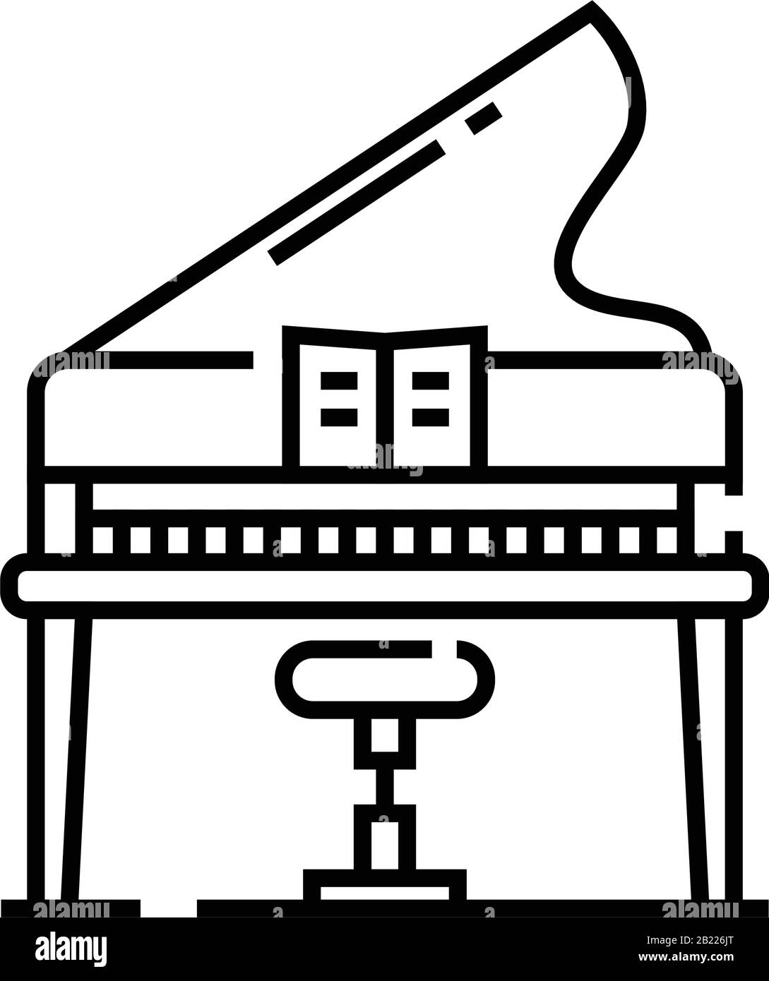 Music education line icon, concept sign, outline vector illustration ...