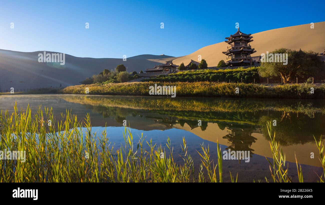 Crescent Moon Spring just after sunrise. Colorful and marvelous photo ...