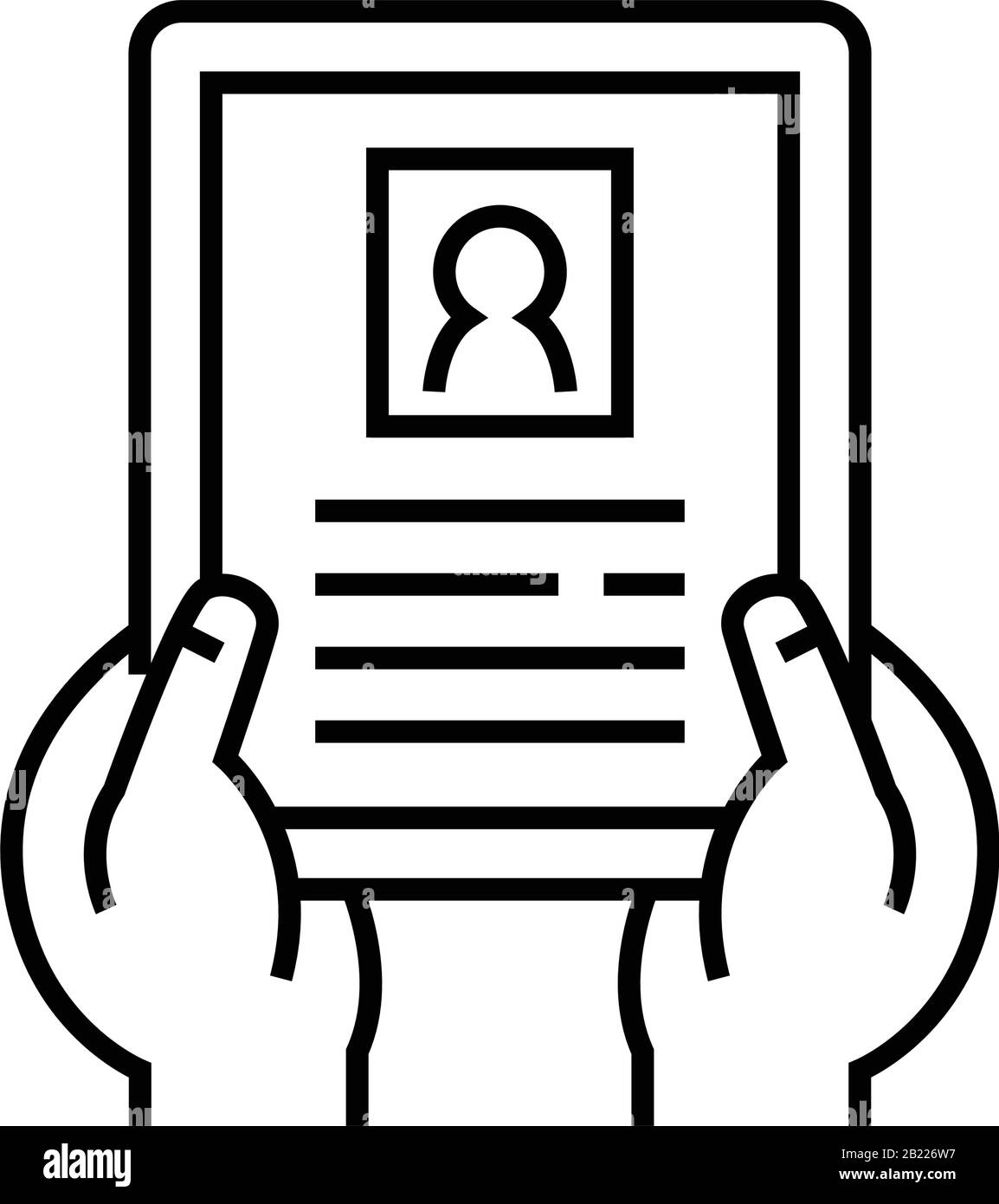 Paper application line icon, concept sign, outline vector illustration ...