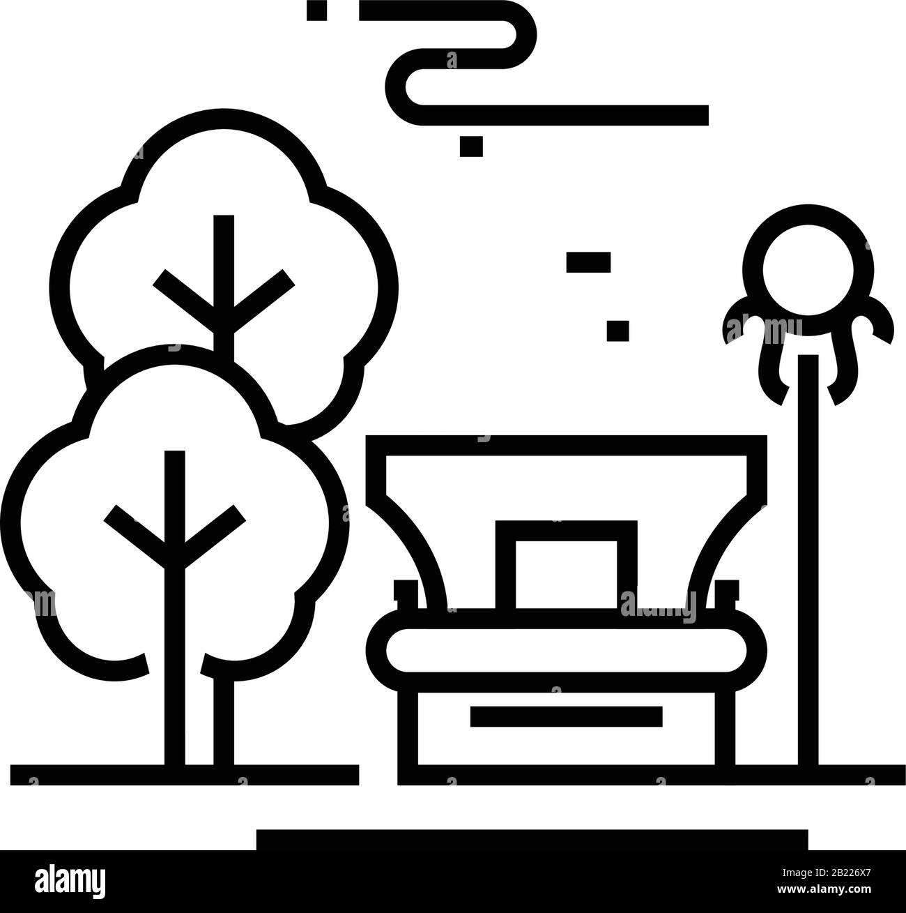 Park garden line icon, concept sign, outline vector illustration ...