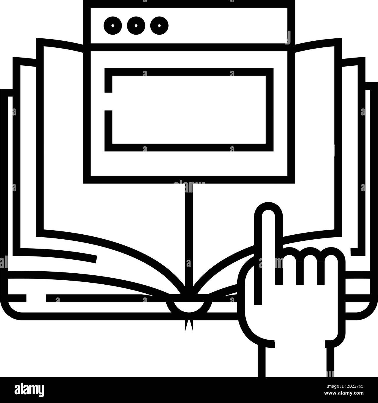 Online learning line icon, concept sign, outline vector illustration ...