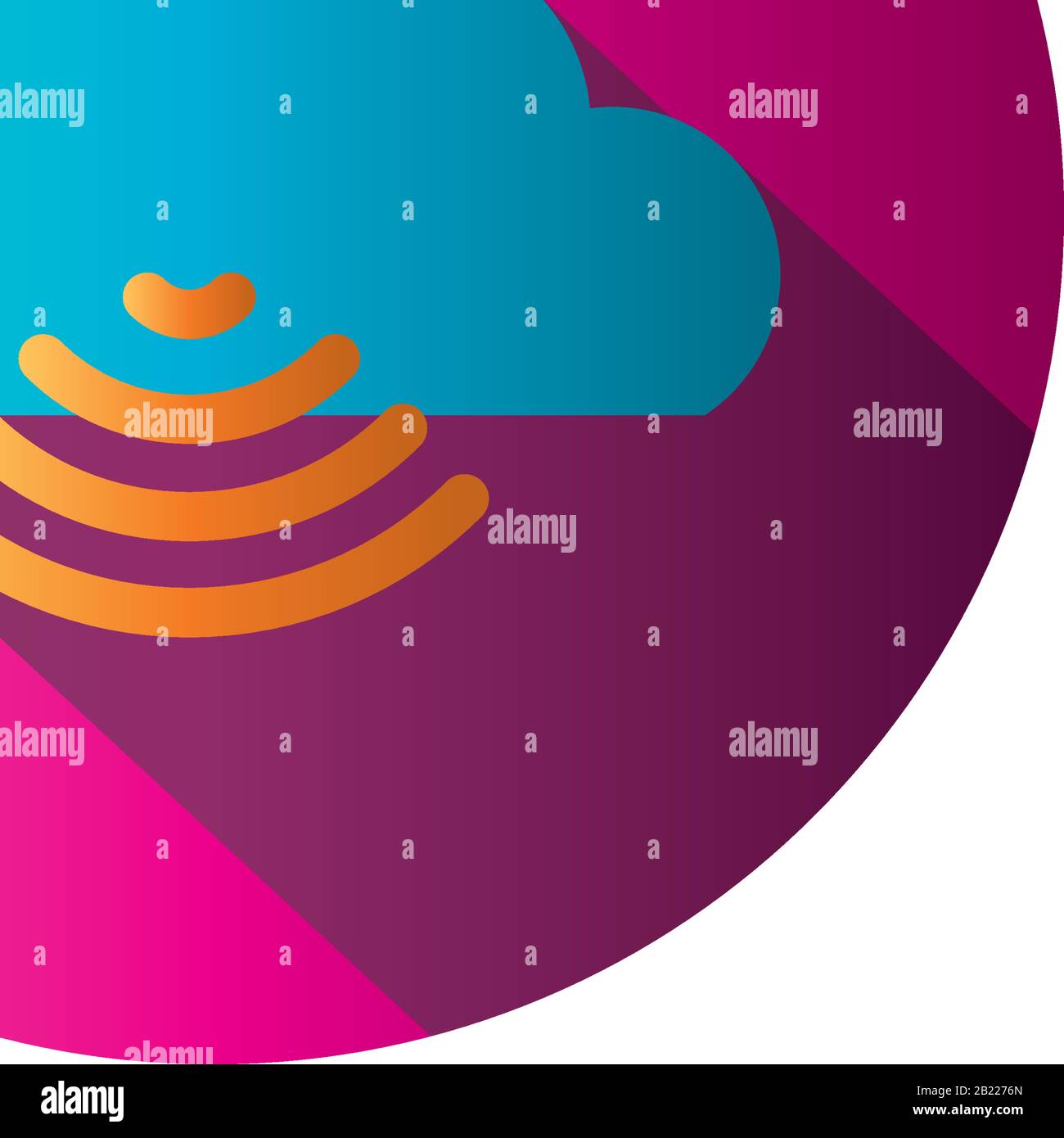 Cloud computing and wifi block gradient style icon design, Communication internet connectivity ...