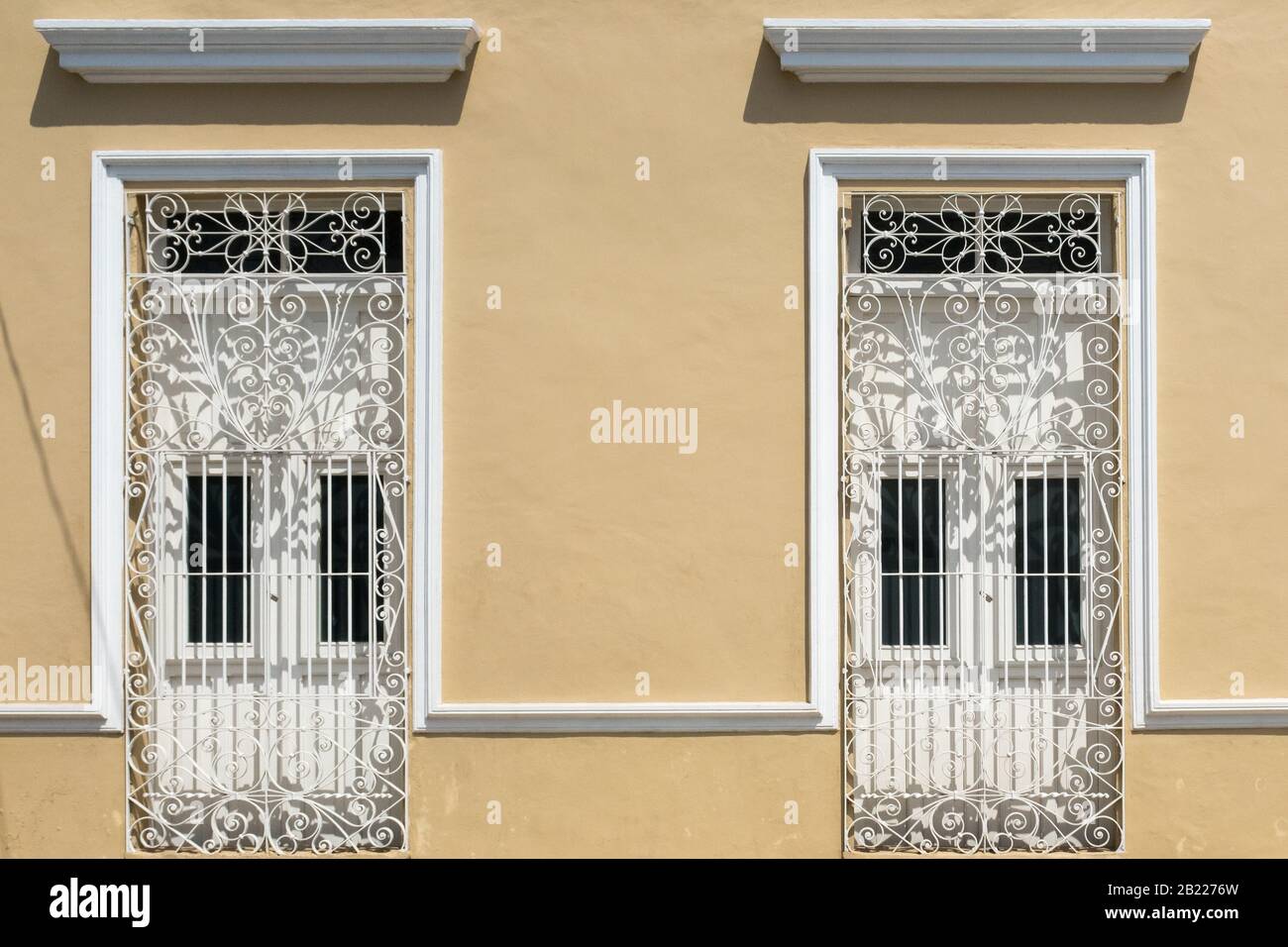 Facade of a colonial style house, Merida Mexico Stock Photo - Alamy