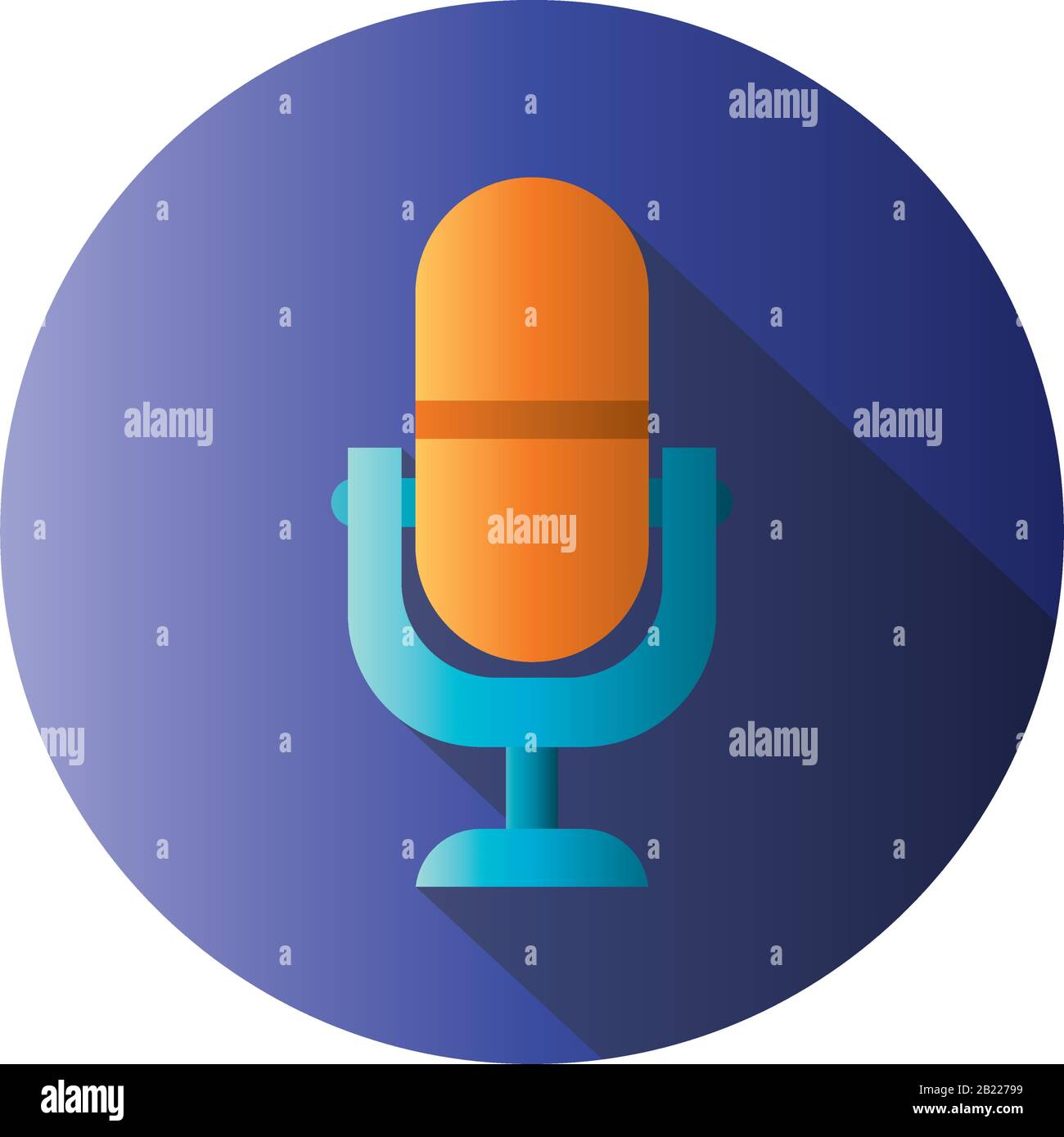 microphone block gradient style icon design, Music sound melody song ...
