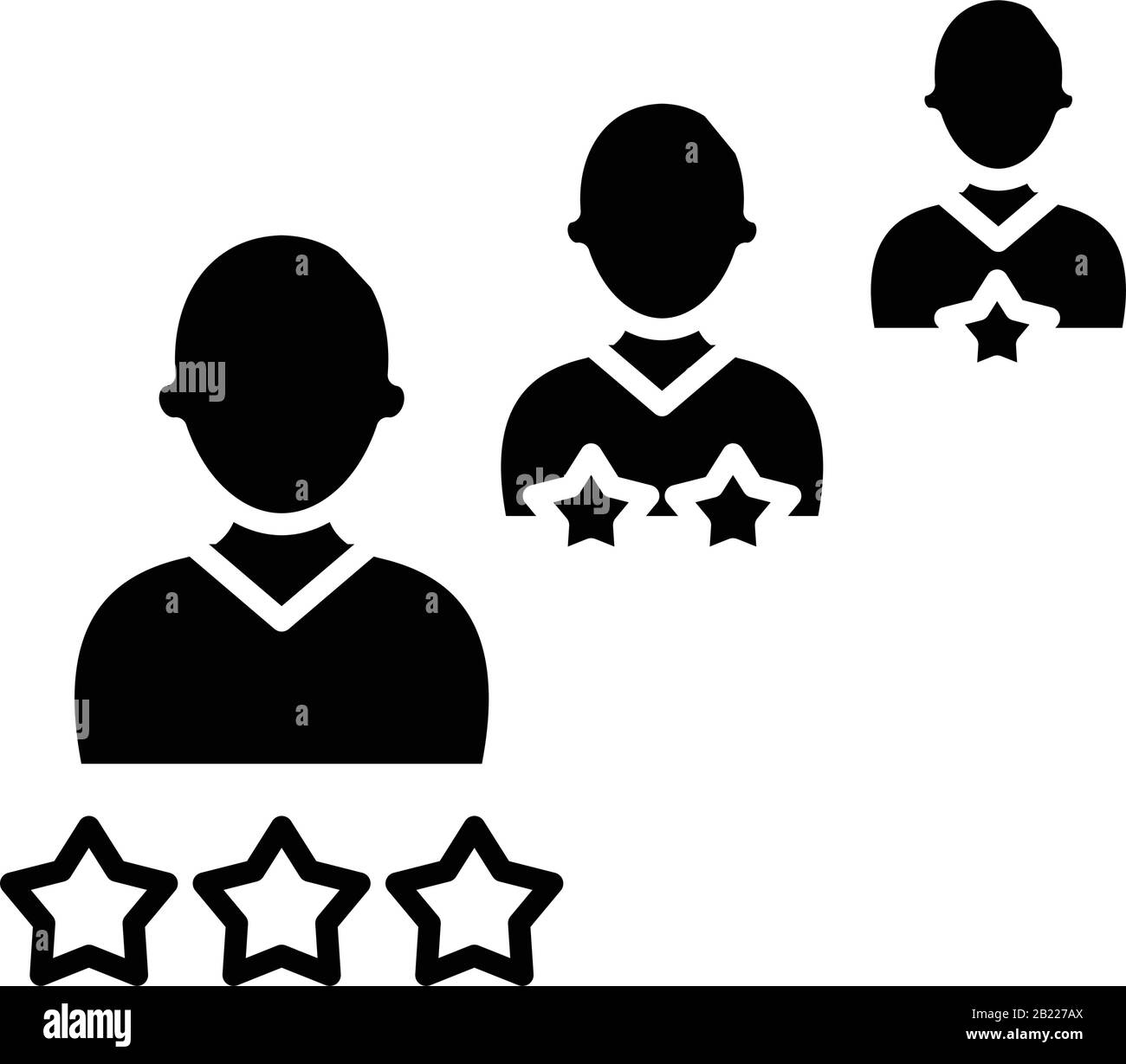 Employee rating black icon, concept illustration, vector flat symbol ...