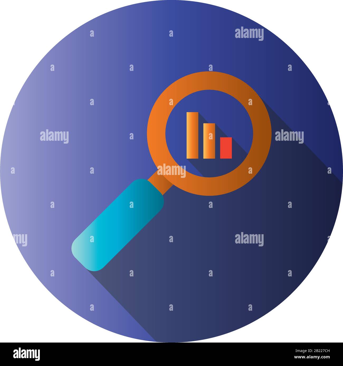 Workflow inside lupe block gradient style icon design, Infographic data information business ...