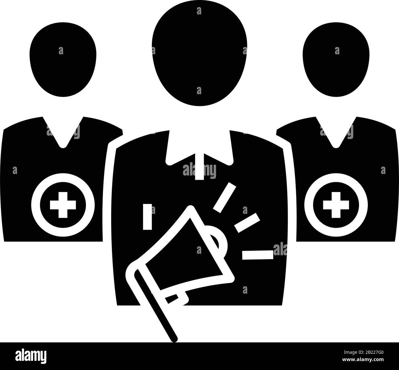Director speech black icon, concept illustration, vector flat symbol ...