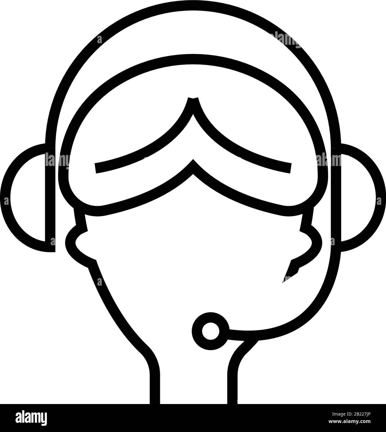 Operator answering line icon, concept sign, outline vector illustration ...