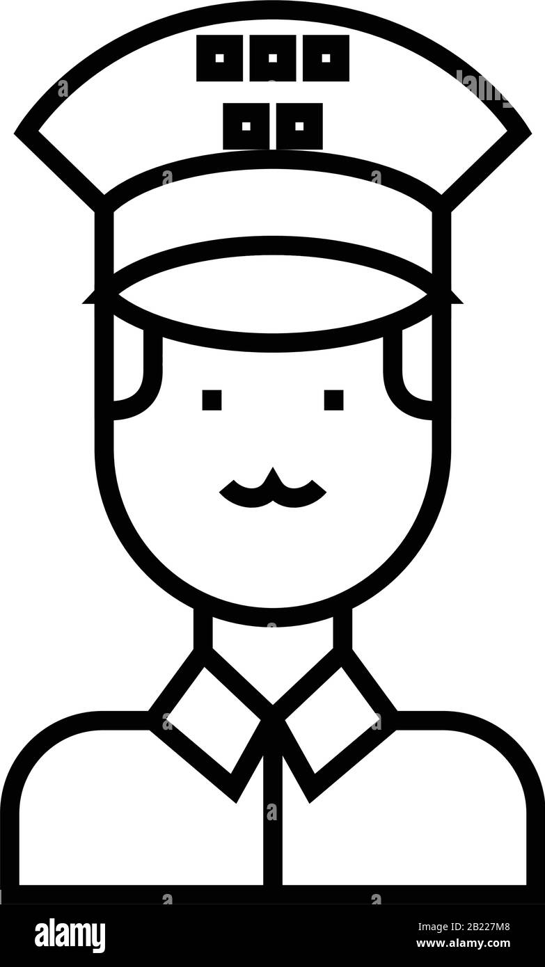 Official driver line icon, concept sign, outline vector illustration ...