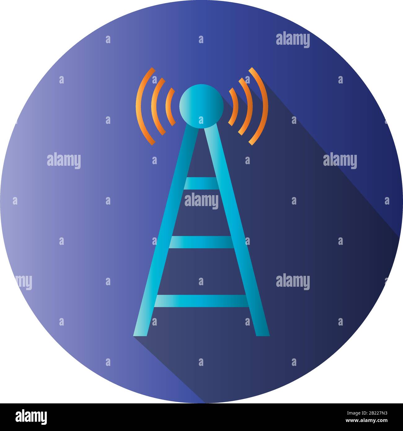 Antenna block gradient style icon design, Signal broadcast internet technology wireless radio ...