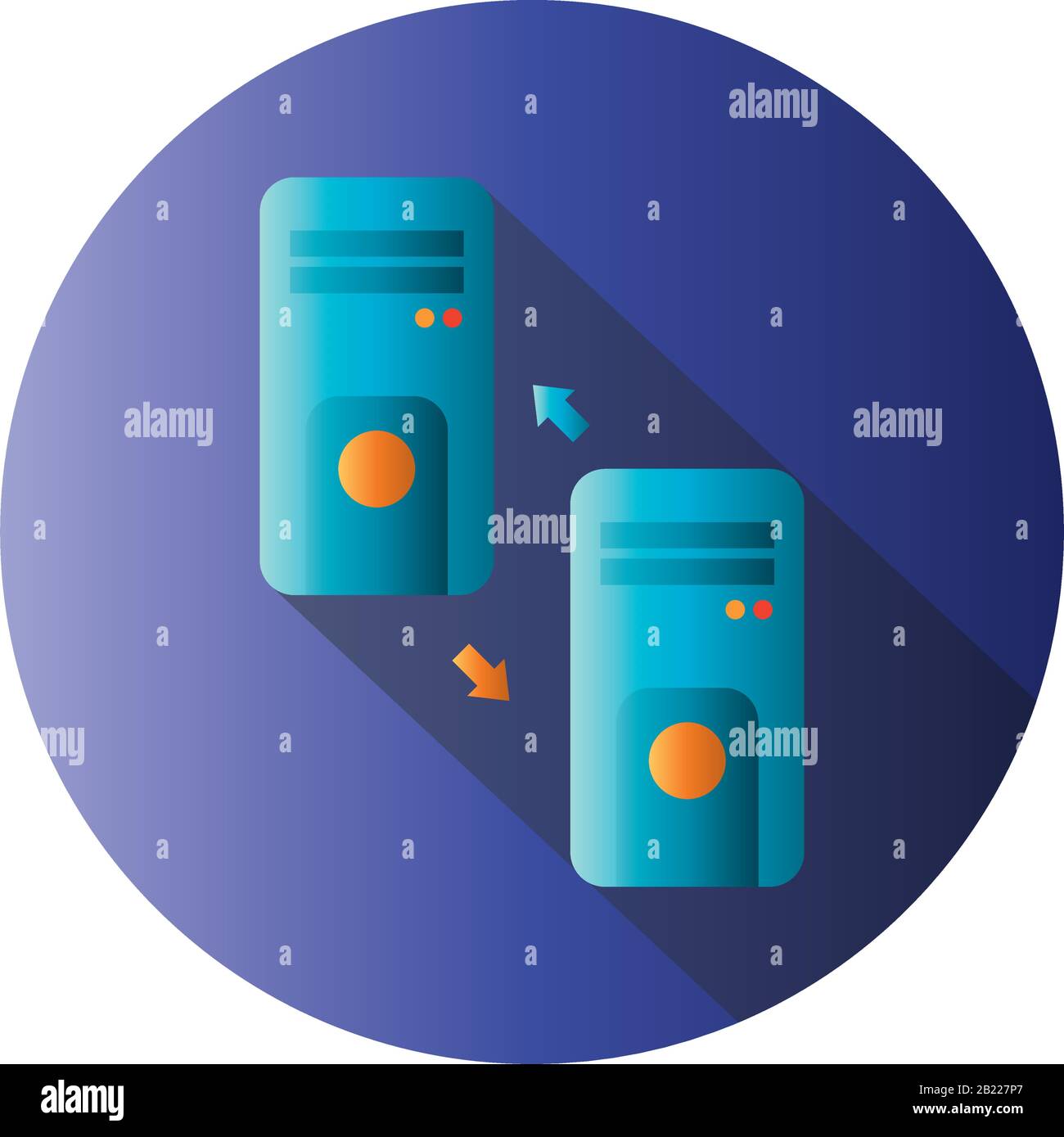 cpu with arrows block gradient style icon design, Data center base security system hardware ...