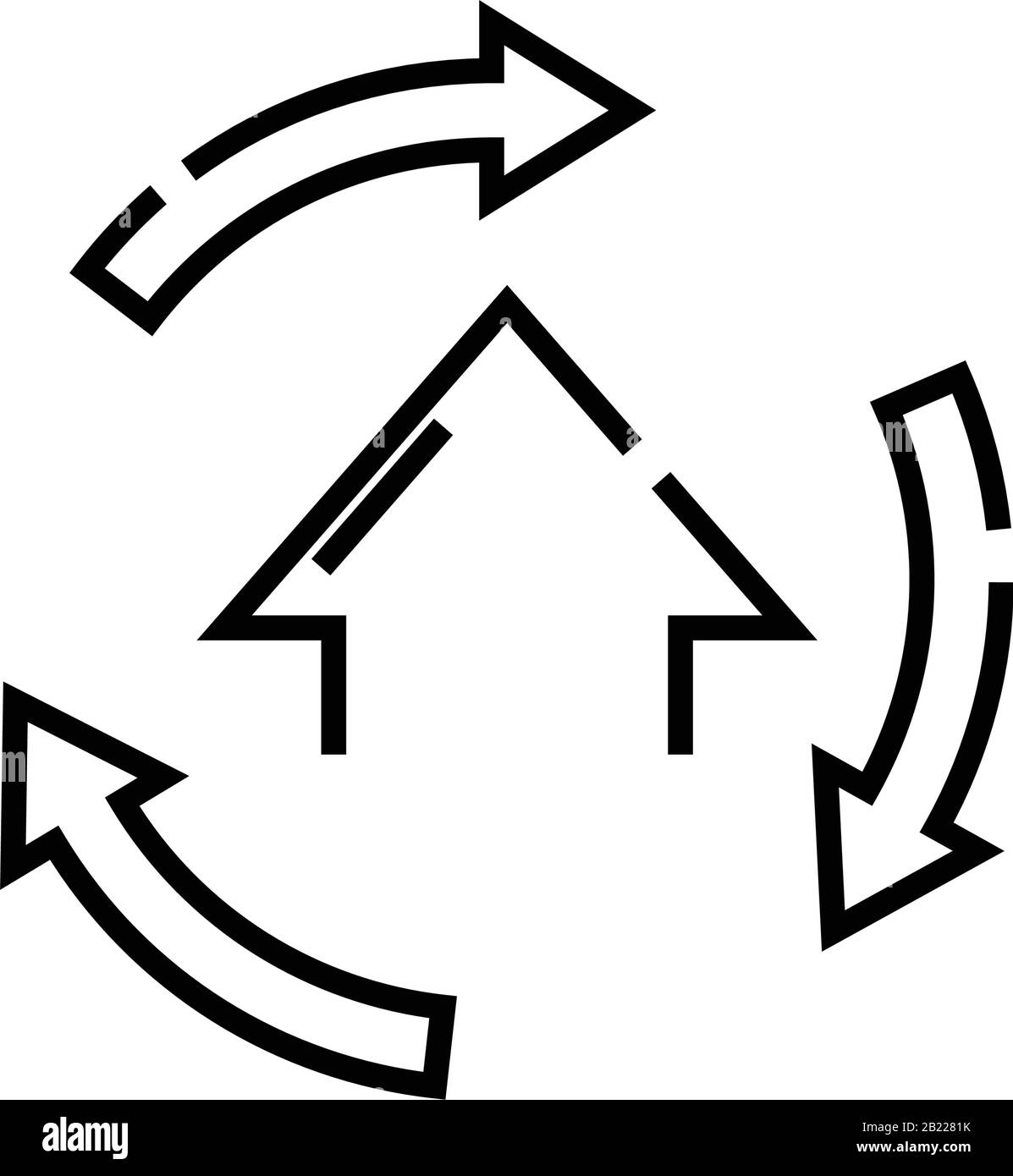 Moving task line icon, concept sign, outline vector illustration ...