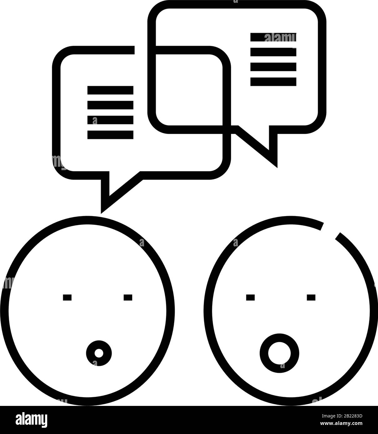 Negotiation line icon, concept sign, outline vector illustration ...