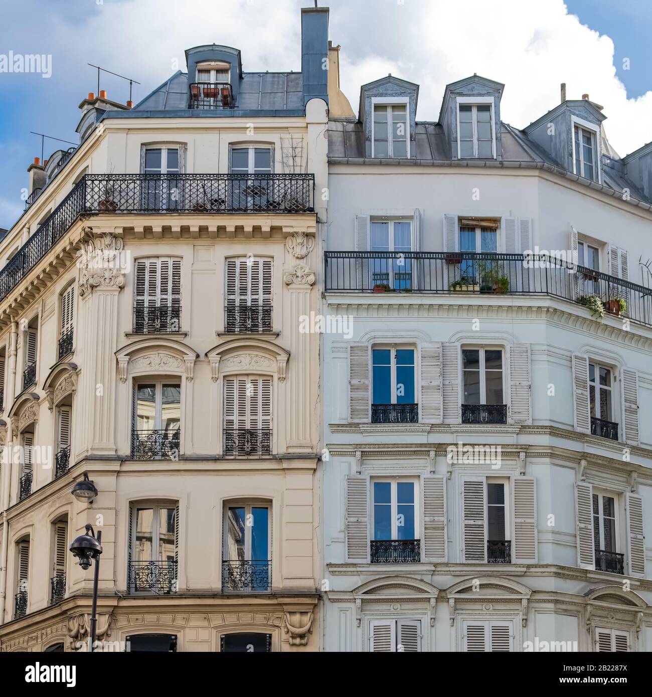 Paris, typical beautiful buildings in the Marais Stock Photo - Alamy