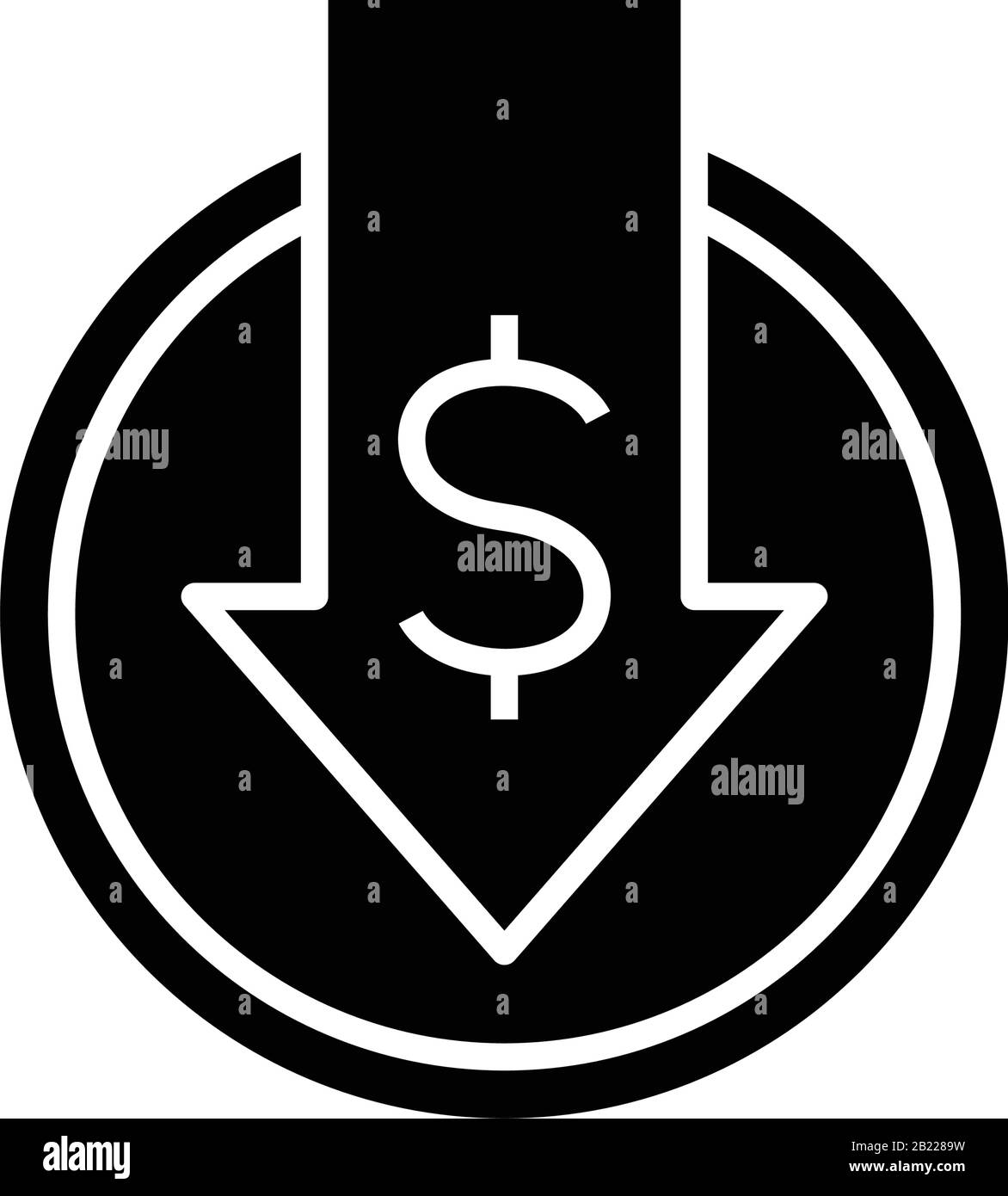 Dicrease profits black icon, concept illustration, vector flat symbol, glyph sign Stock Vector ...