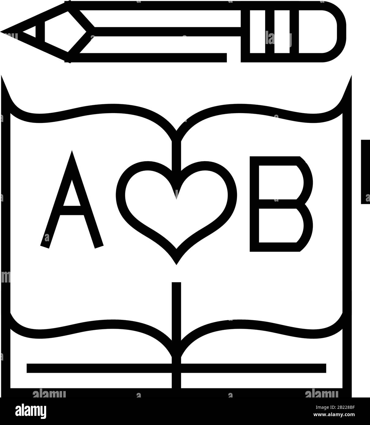Notebook line icon, concept sign, outline vector illustration, linear ...