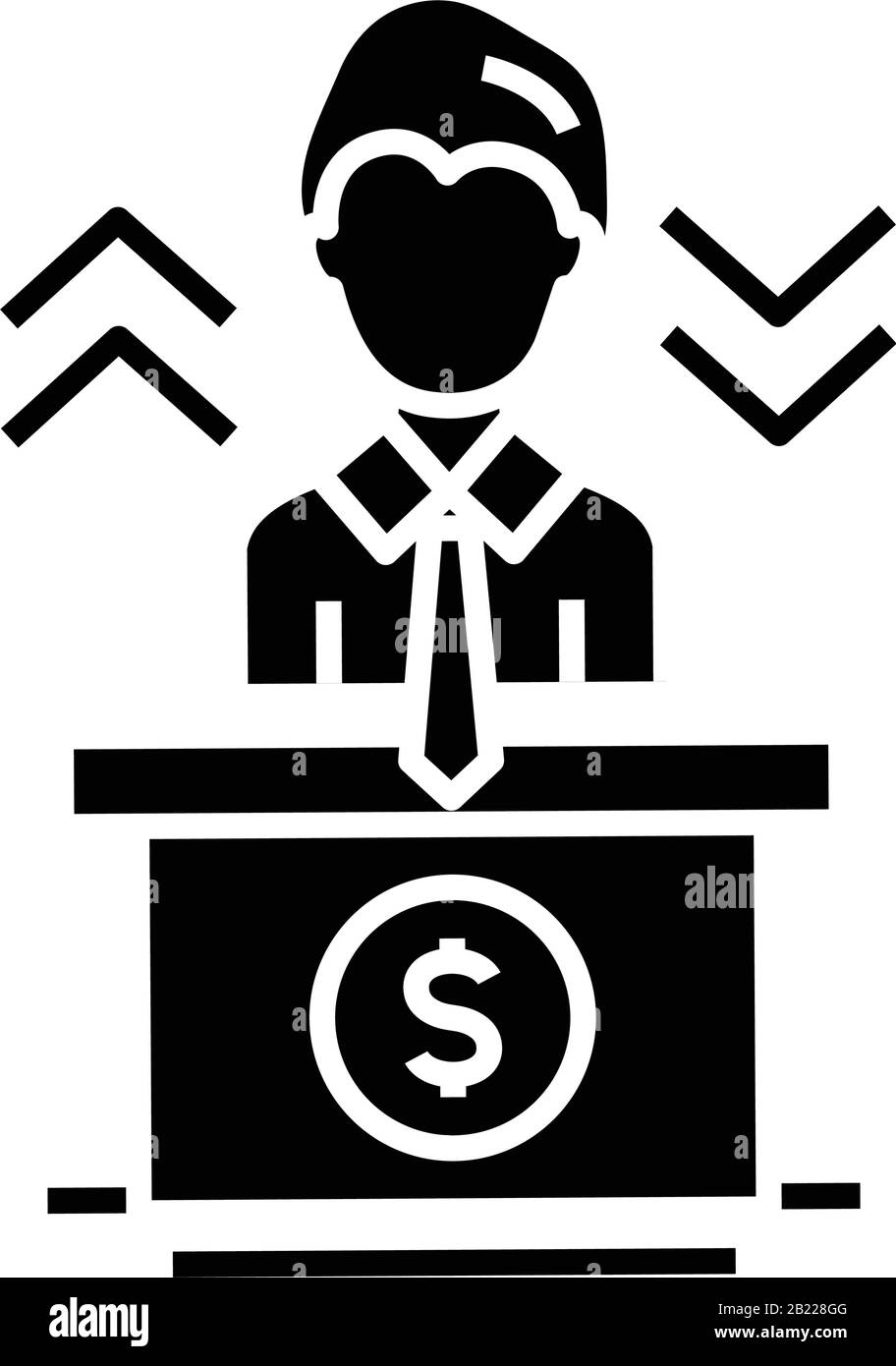 Director work black icon, concept illustration, vector flat symbol ...