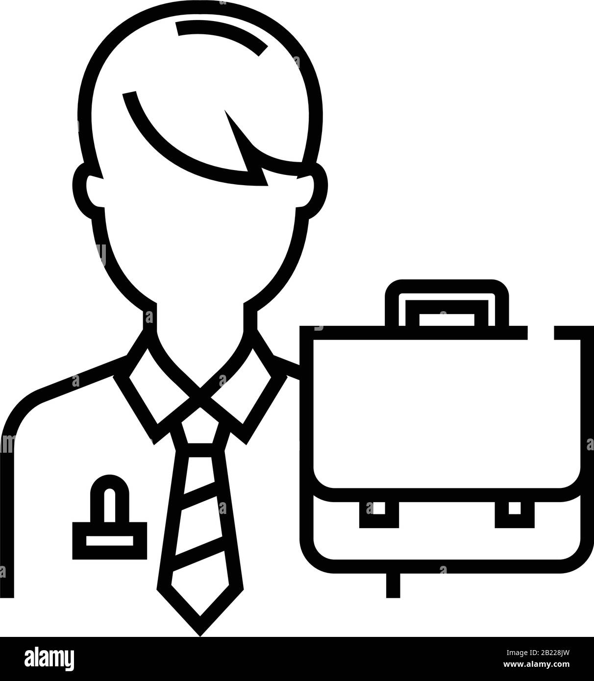 Office clerk line icon, concept sign, outline vector illustration ...