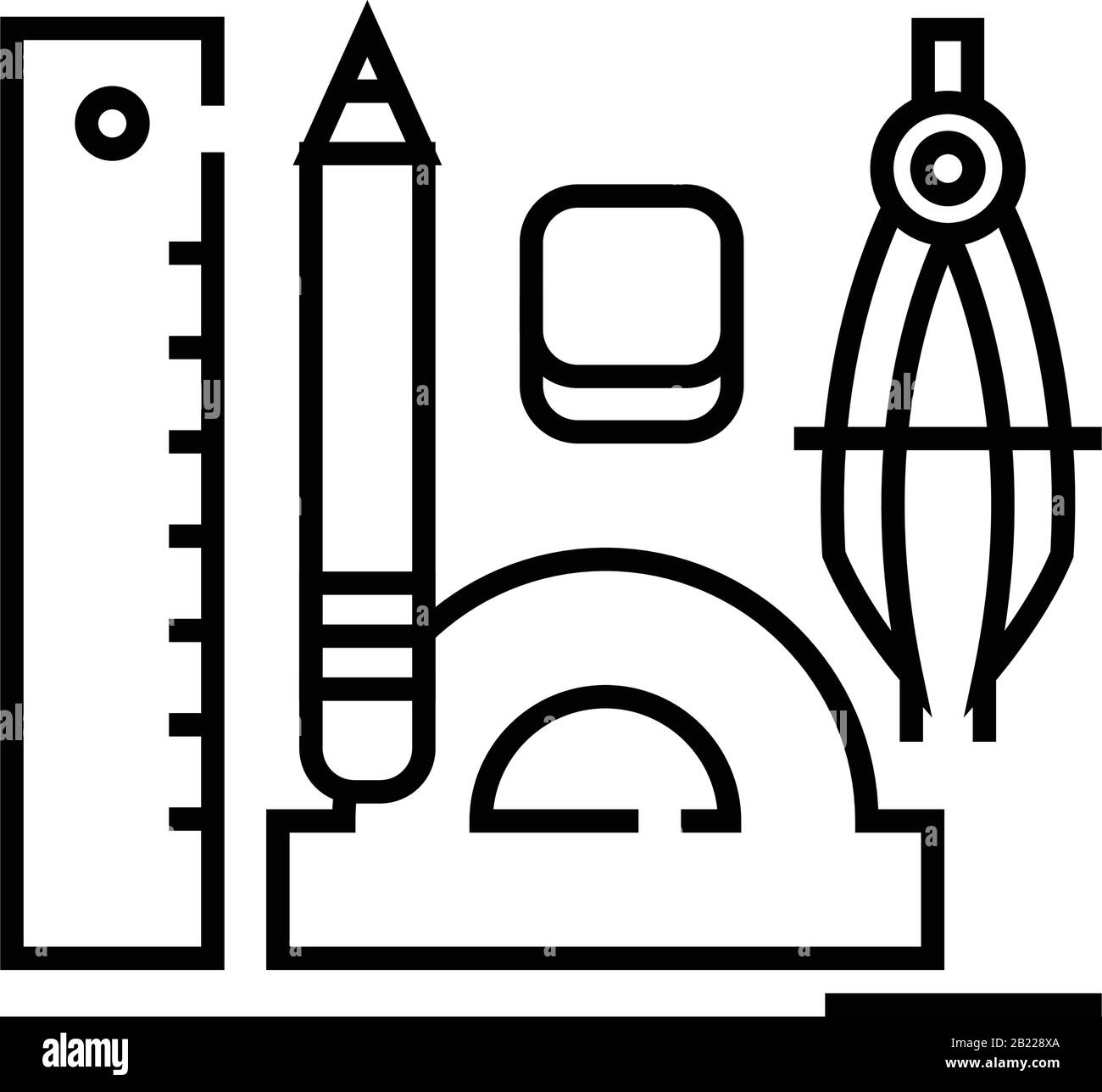 Office tools line icon, concept sign, outline vector illustration ...