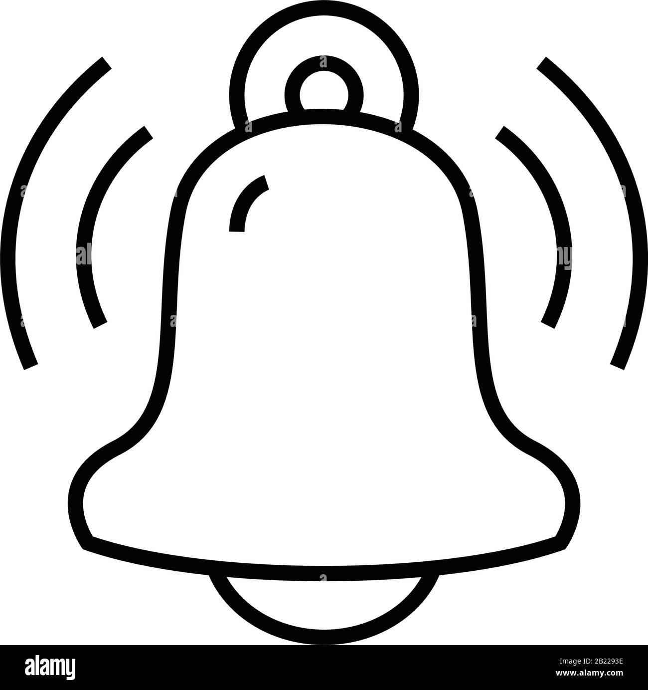 Notification line icon, concept sign, outline vector illustration ...