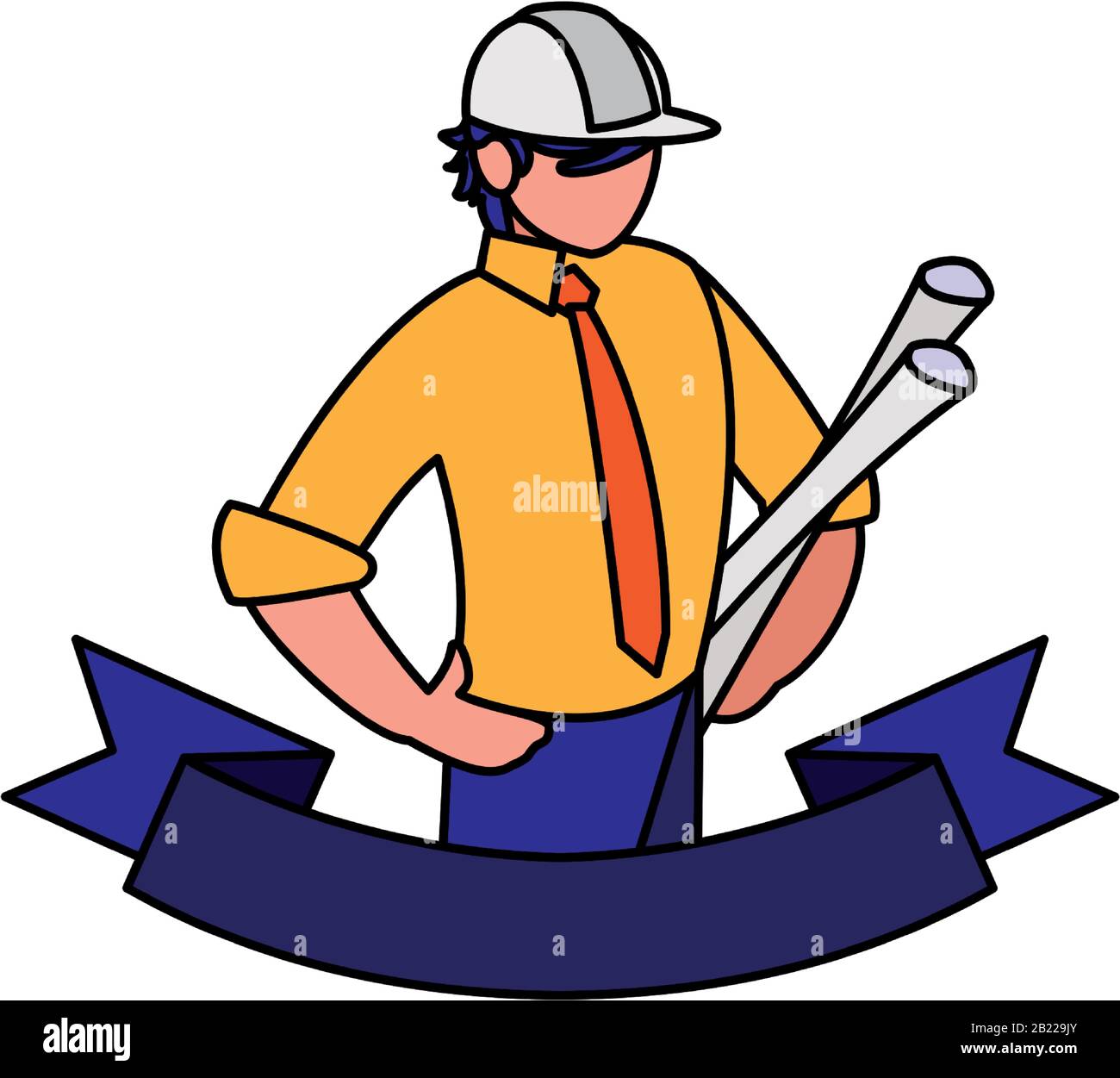 engineer man with work tools on white background vector illustration ...