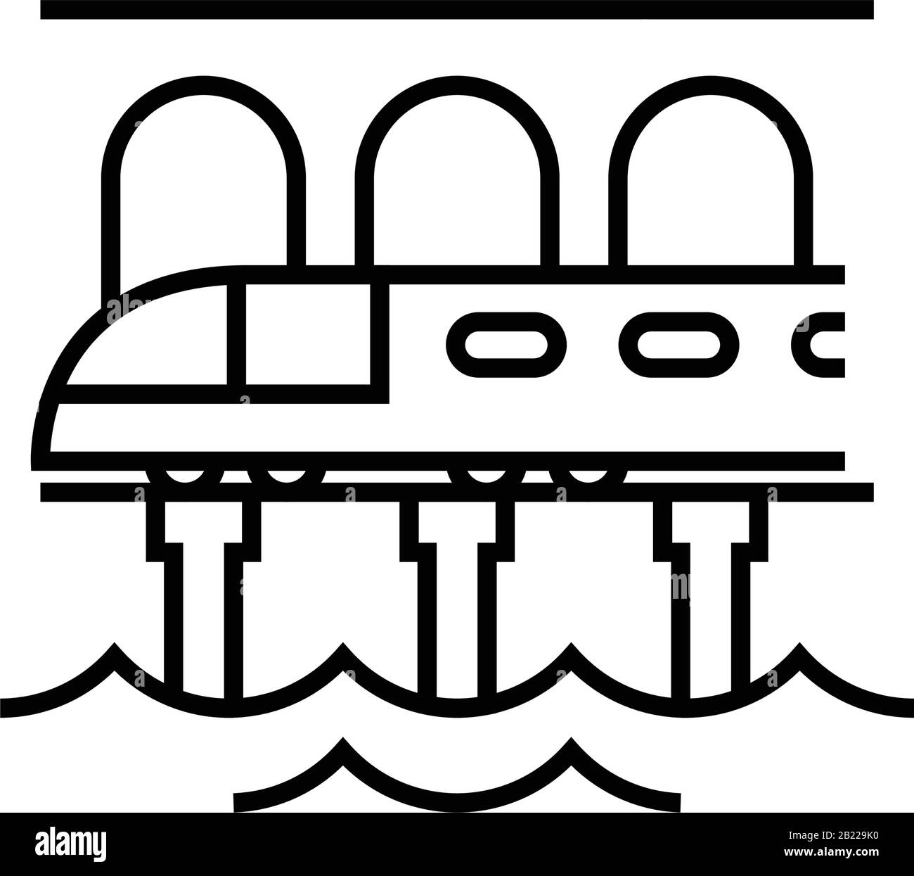 Modern train line icon, concept sign, outline vector illustration ...