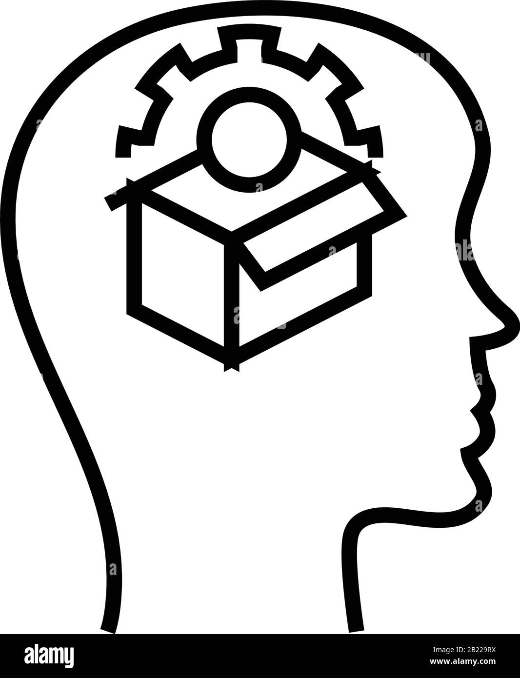 New solution line icon, concept sign, outline vector illustration ...