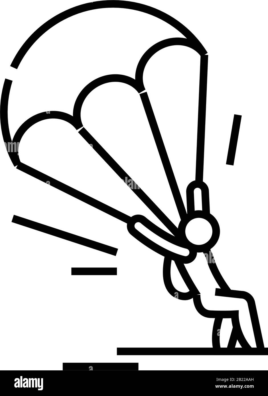 Paraplane line icon, concept sign, outline vector illustration, linear ...